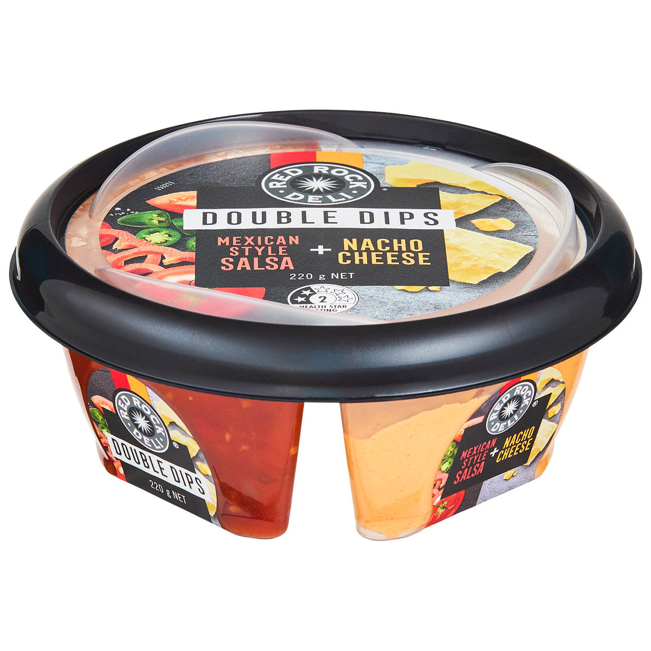 Mexican Style Salsa + Nacho Cheese Double Dips 220g
